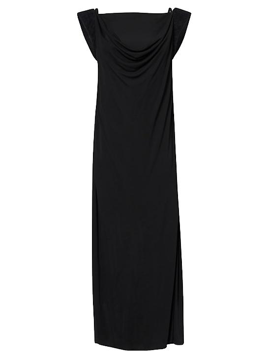 BOTTEGA VENETA Bottega Veneta Draped Jersey Maxi Dress with Intrecciato Straps